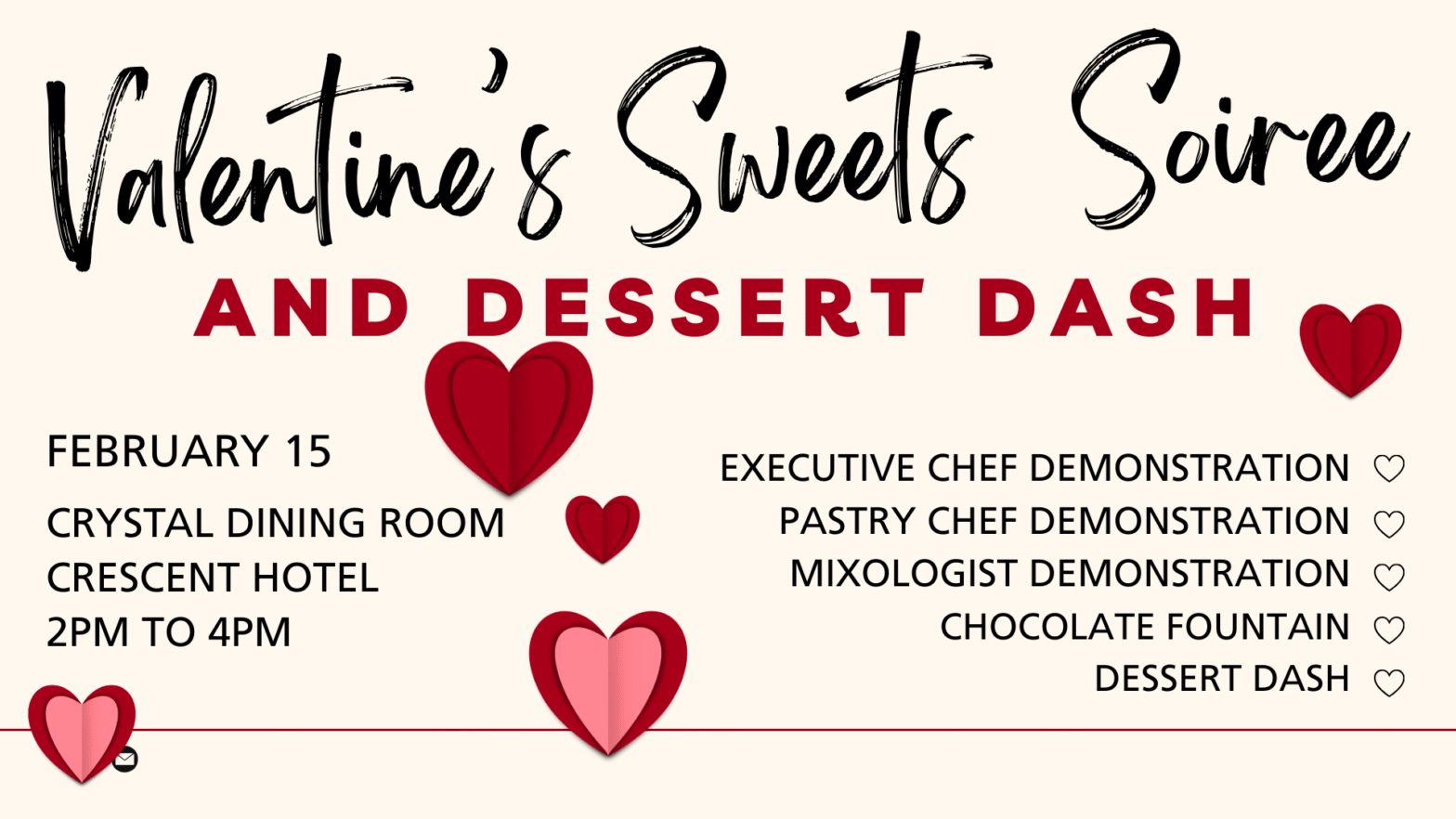 Valentine's Sweets Soirée Event | 1886 Crescent Hotel & Spa